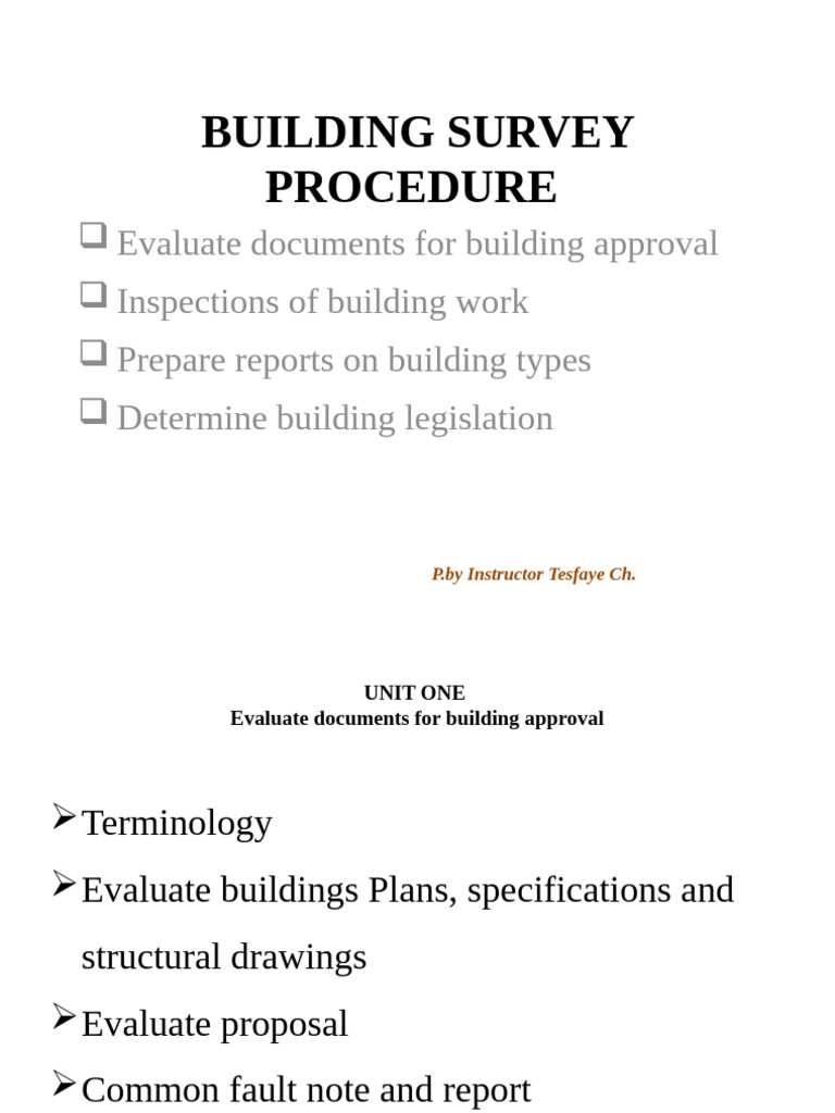 Building Surveying Procedure | PDF | Specification (Technical Standard ...