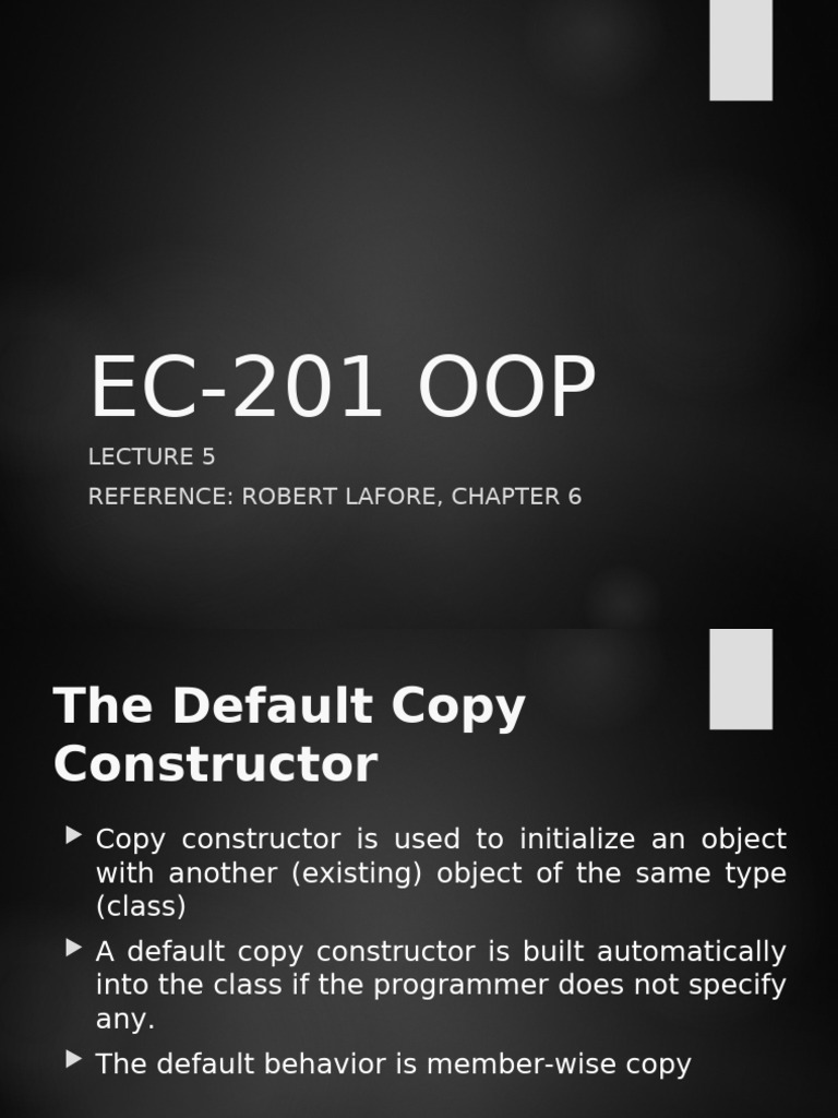 Lecture 6 Copy Constructor Pdf Constructor Object Oriented 8840
