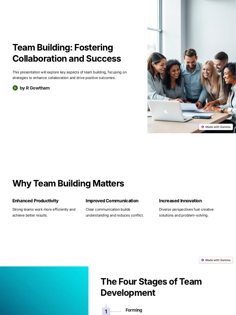 Team Building Fostering Collaboration and Success | PDF | Communication ...