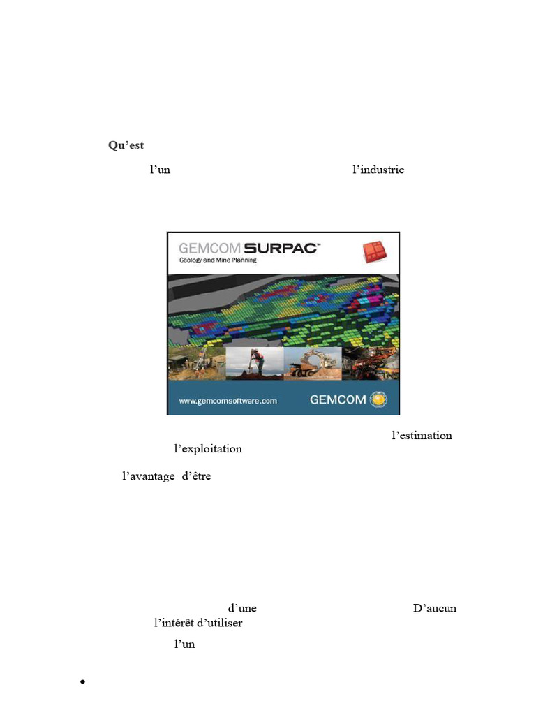 Introduction Au Logiciel Surpac | PDF | Interface graphique | Menu (Informatique)