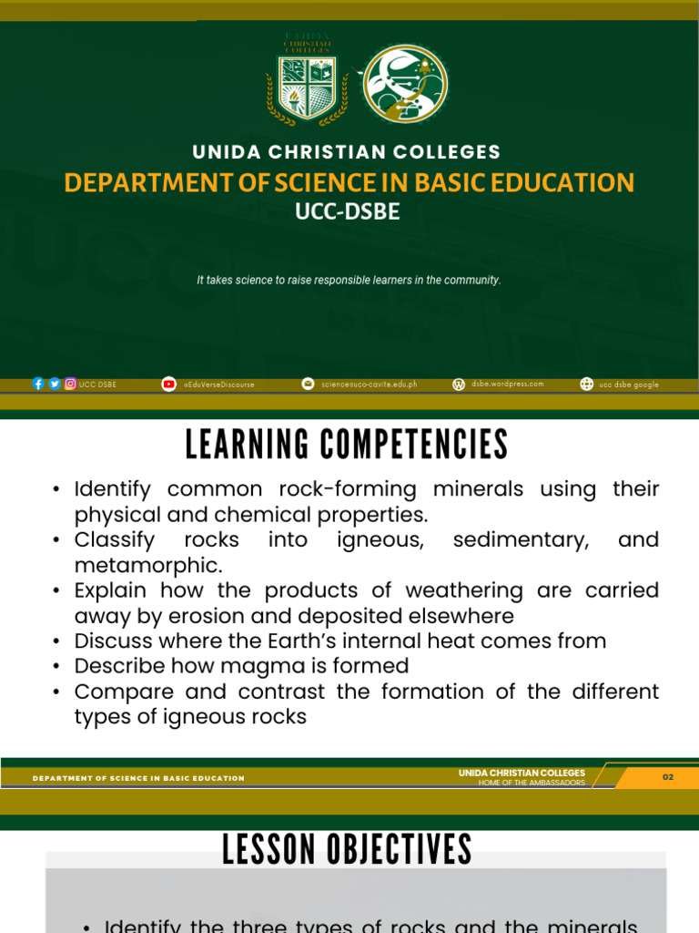 Lesson 2 - Rocks, Endogenic, and Exogenic Processes | PDF | Rock ...