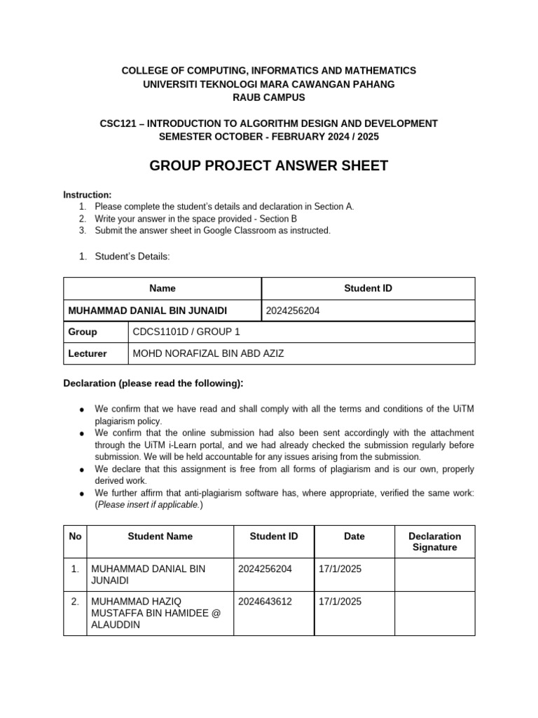 Algorithm Design Project Submission | PDF | Parameter (Computer ...