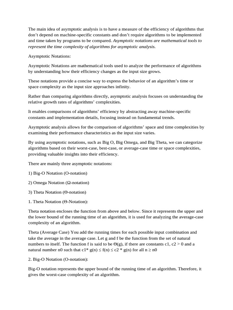 Asymptotic-NOTATION | PDF | Time Complexity | Mathematical Analysis