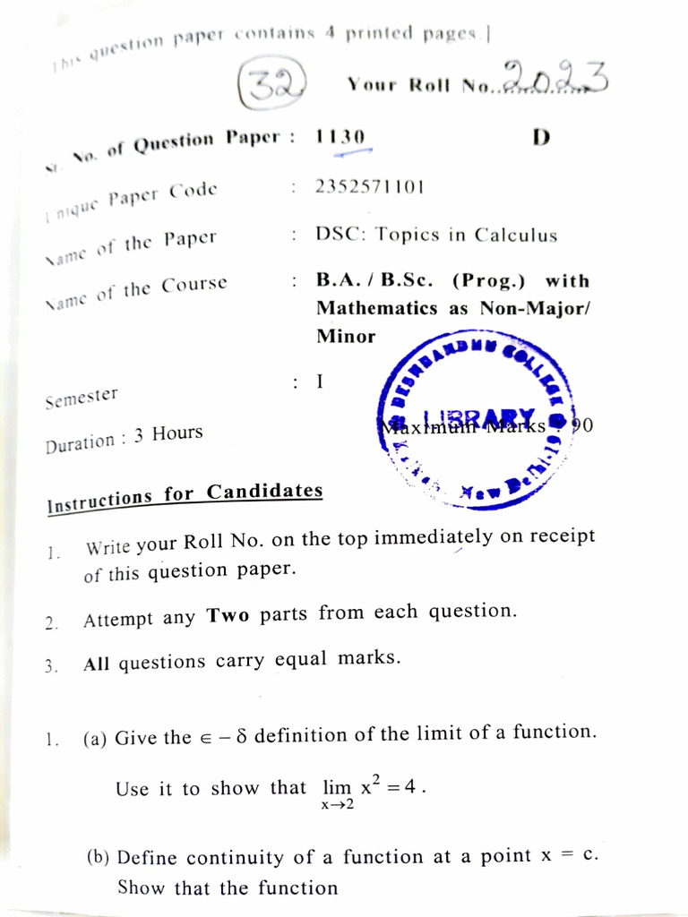 Maths Major and Minor Pyqs | PDF | Function (Mathematics) | Calculus