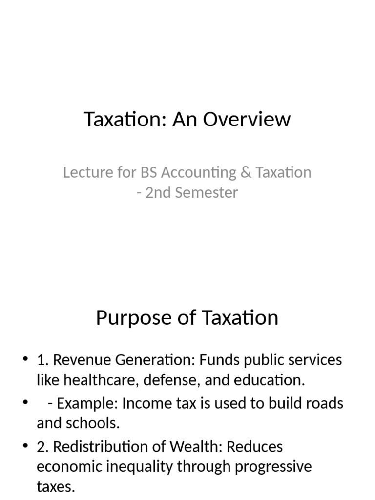 Taxation Lecture Slides Updated | PDF