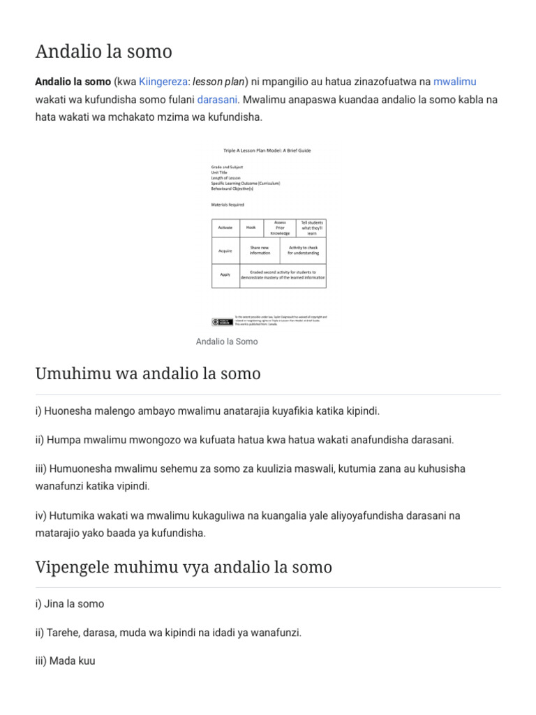 Andalio La Somo - Wikipedia, Kamusi Elezouru | PDF