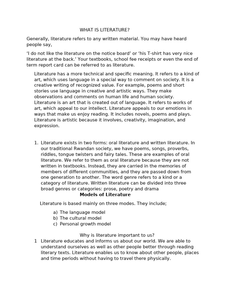 S4 Literature in English Notes | PDF | Narration | Irony