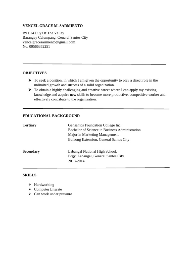 Chin Sarmiento Resume | PDF