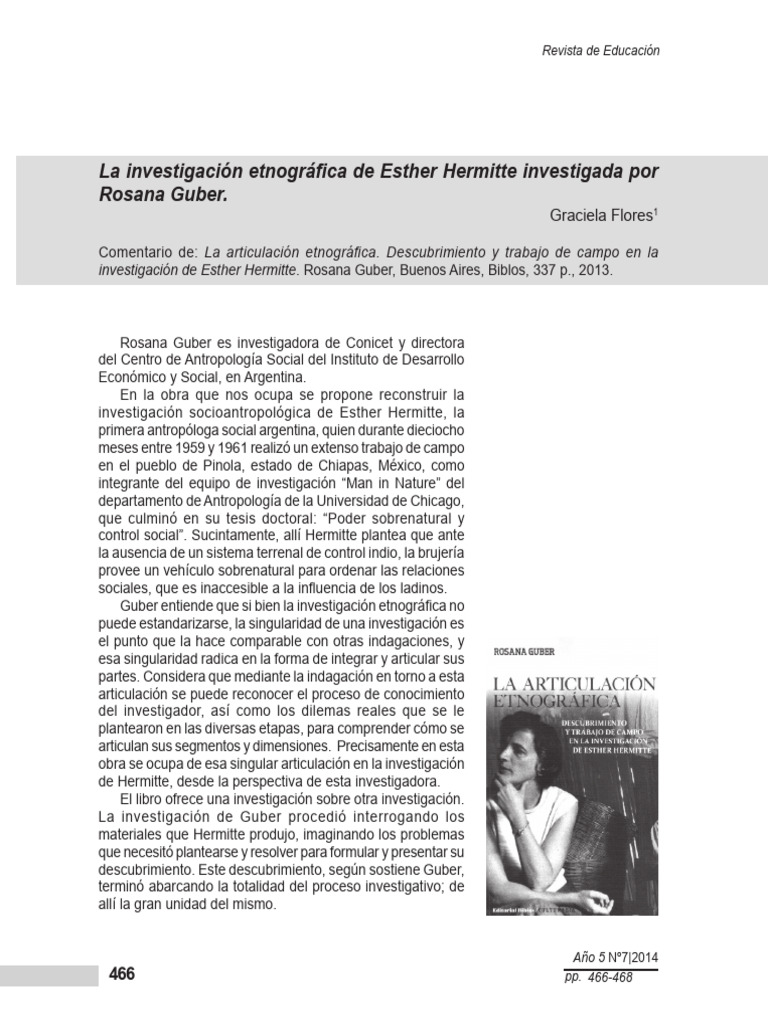Etnografía de Esther Hermitte por Guber | PDF | Etnografía | Teoría