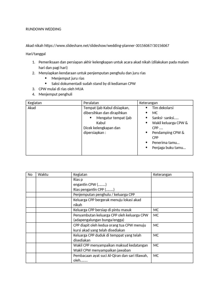 Rundown Wedding | PDF