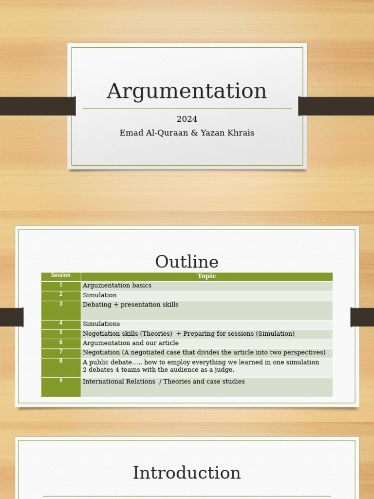Argumentation (First Lecture) | PDF | Argument | Reason