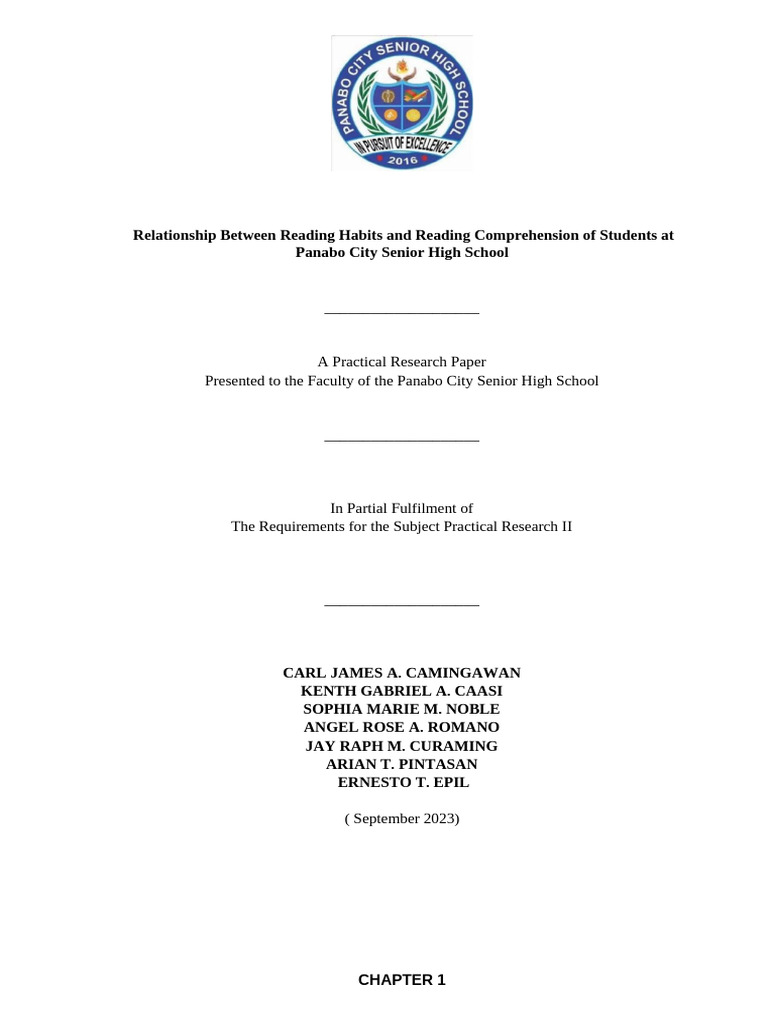 G1-PR-2-with-Methodology | PDF | Reading Comprehension | Sampling (Statistics)