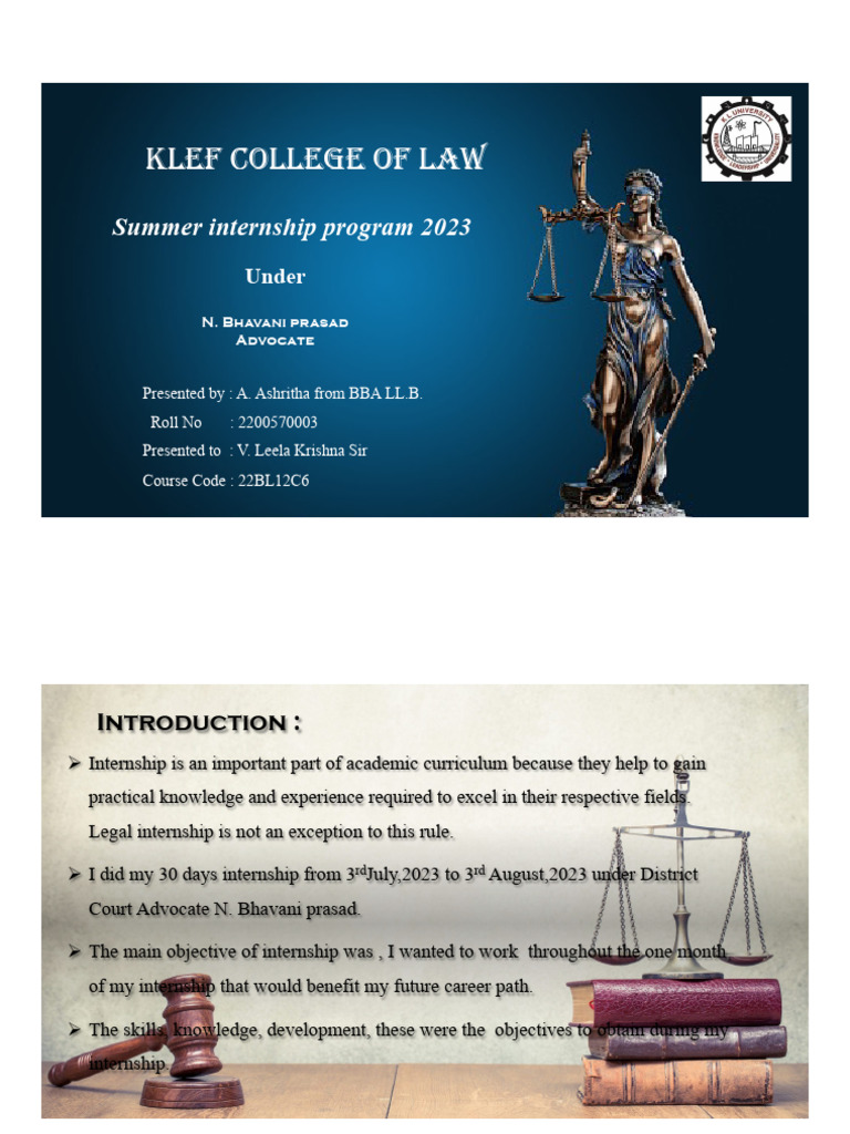 SIP-1 Presentation | PDF | Advocate | Internship