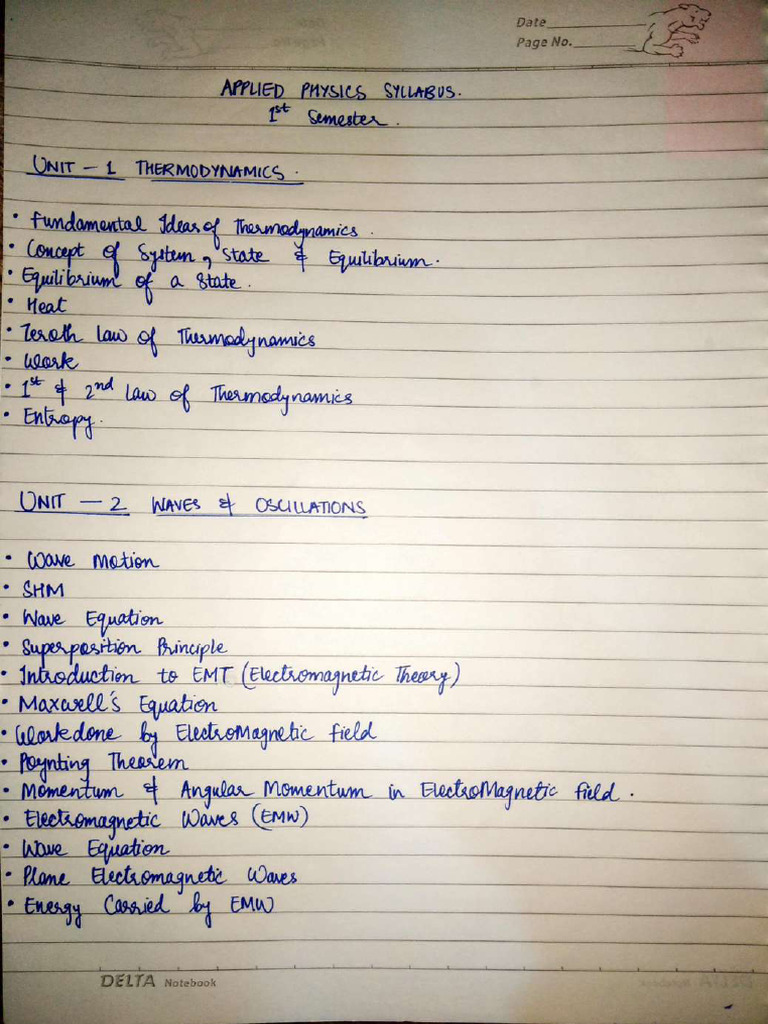 Phy Notes Full Sem (3) | PDF