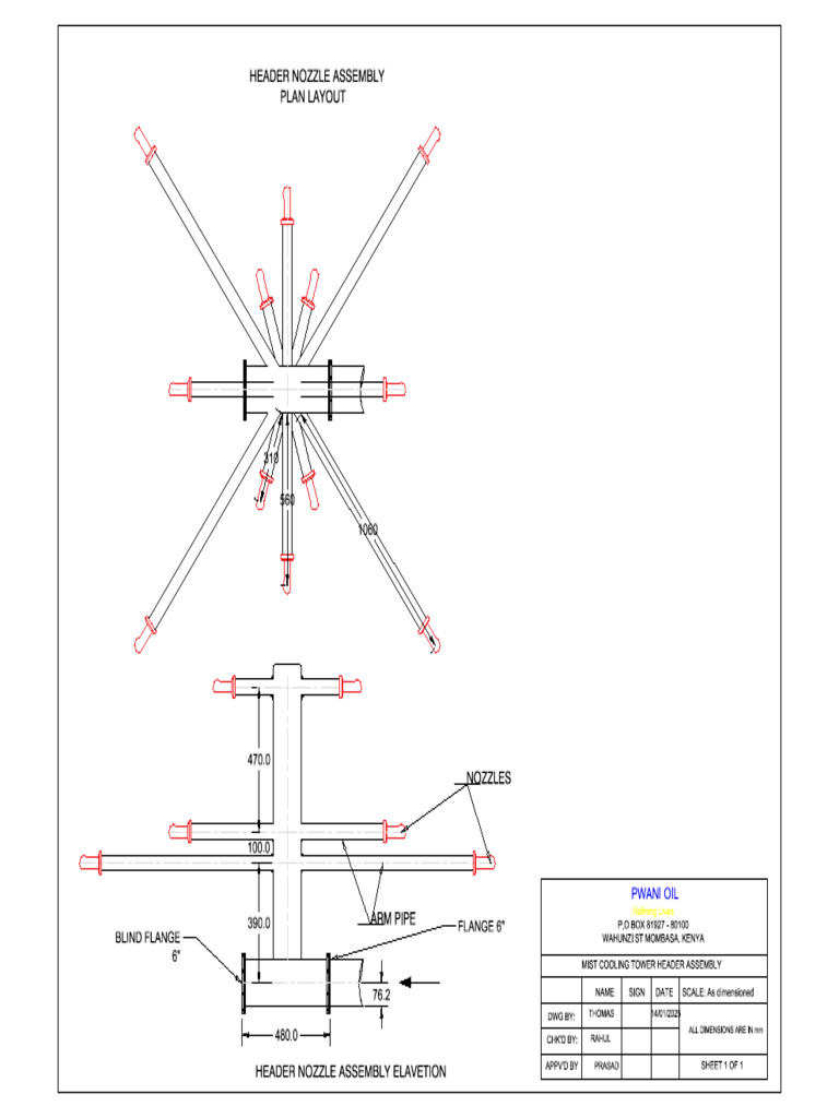 Header Nozzle Assembly Drawing Revised | PDF