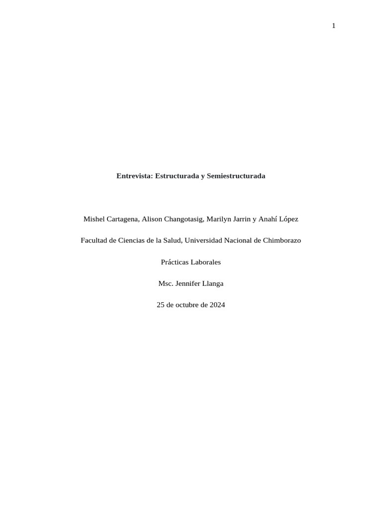 Entrevista Estructurada y Semiestructurada | PDF