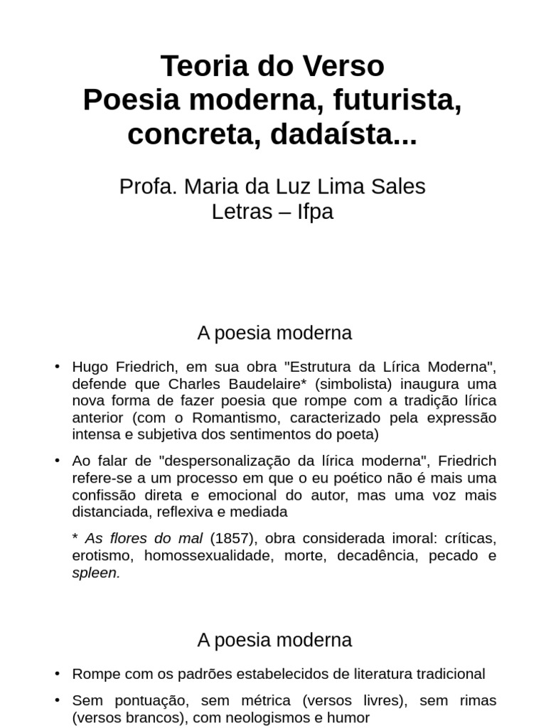 Poesia Moderna e suas Vanguards | PDF | Poesia | Charles Baudelaire