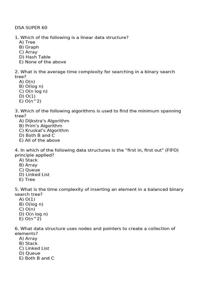 Dsa Super 60 | PDF | Discrete Mathematics | Applied Mathematics