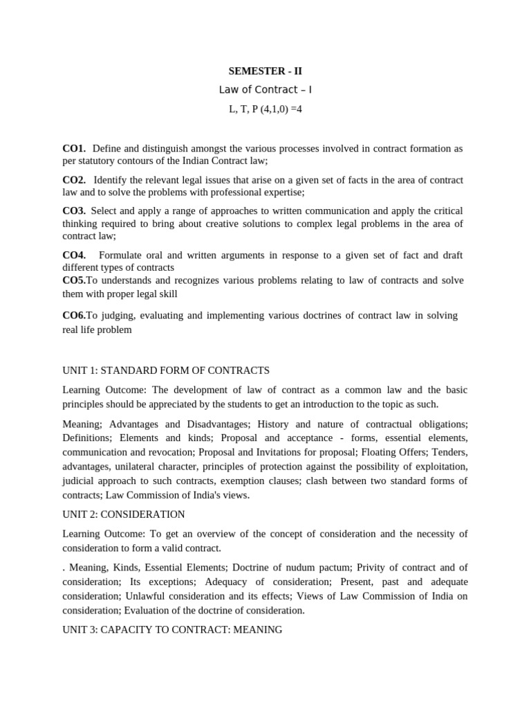 Indian Contract Law Overview | PDF | Legal Remedy | Consideration