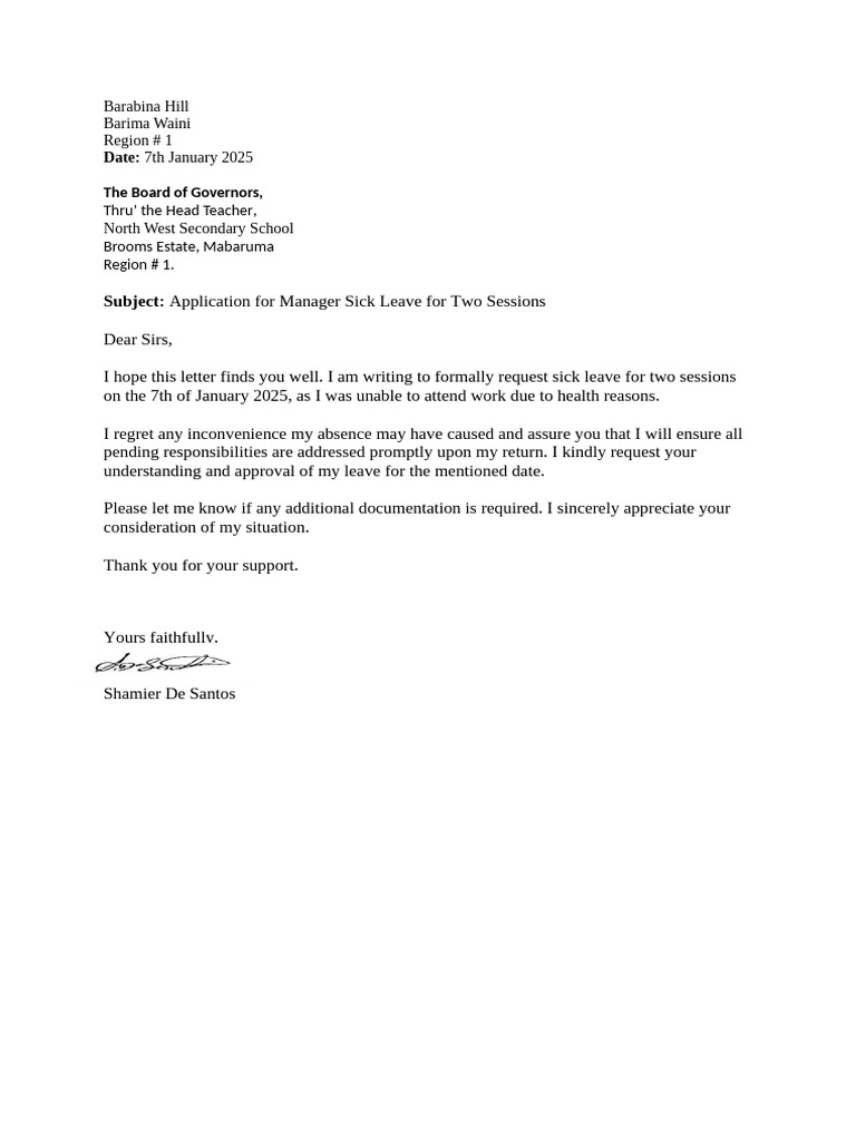 Application For Leave | PDF