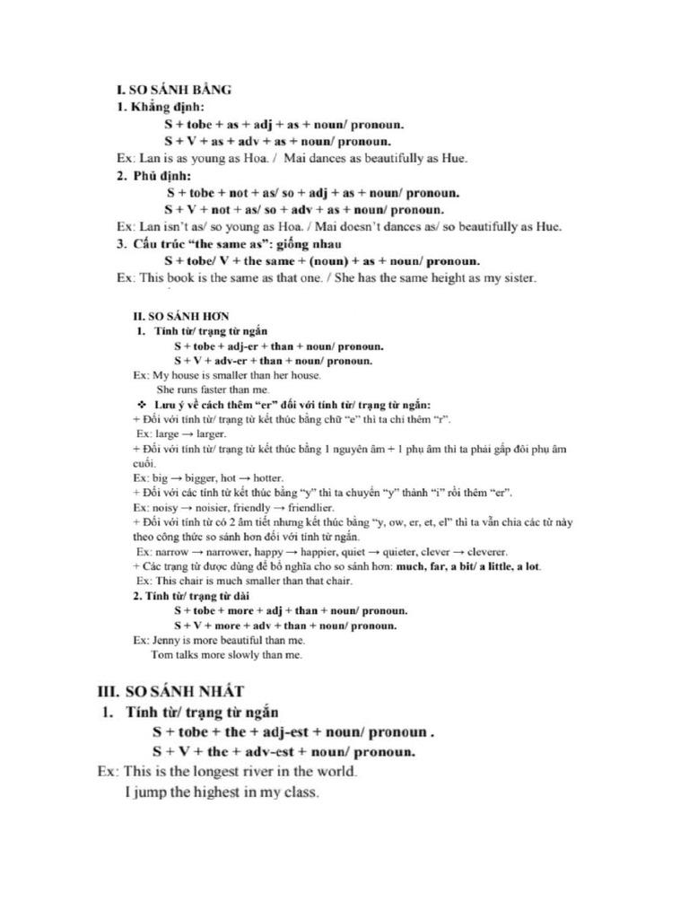 So Sánh Lí Thuyet + Btap | PDF