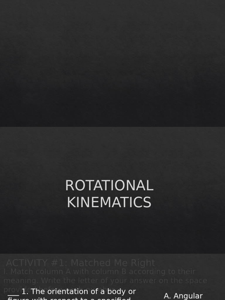 Lesson 1 Rotational Kinematics | PDF | Rotation Around A Fixed Axis | Angle