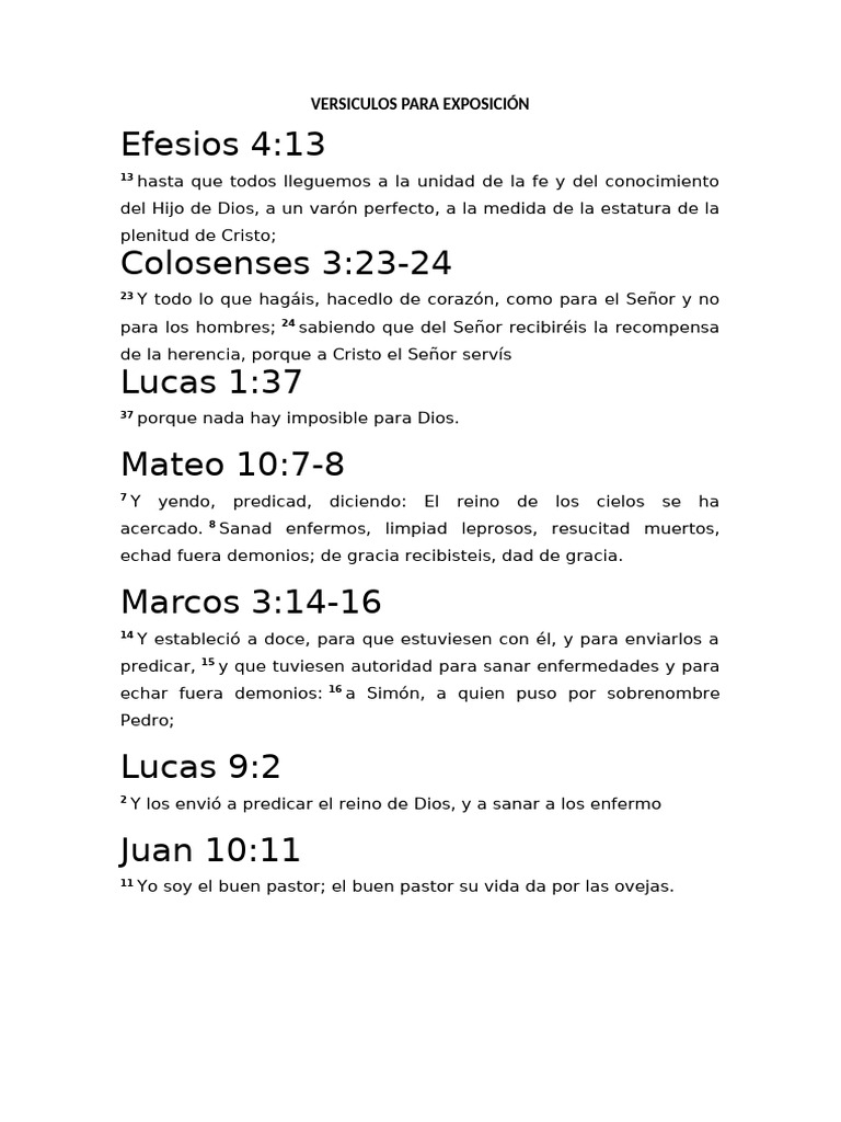 Versículos Clave para la Exposición Cristiana | PDF | Jesús | Cristo ...