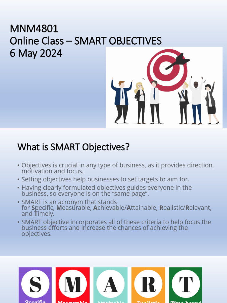 SMART Objective Presentation PDF | PDF
