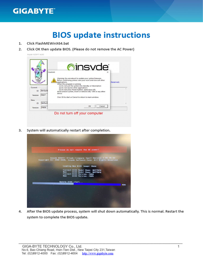 BIOS update instructions | PDF