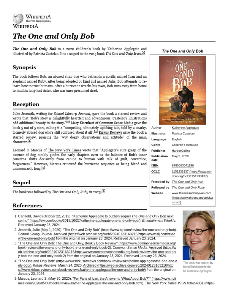 The One and Only Bob Overview | PDF