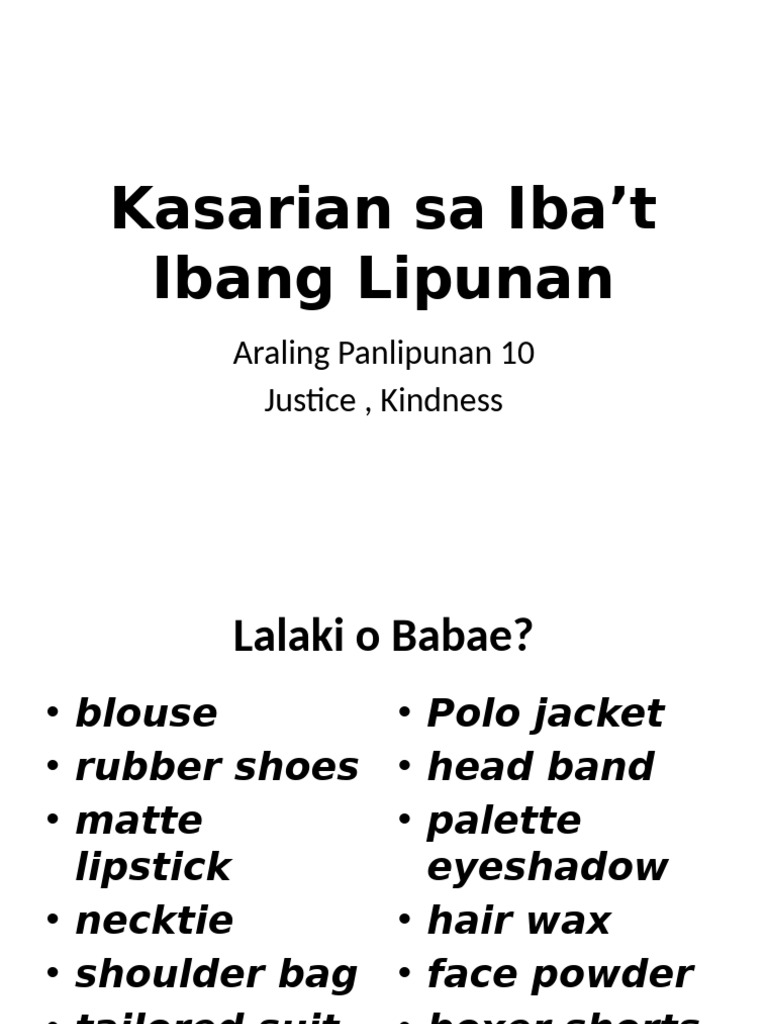 Kasarian Sa Ibat Ibang Lipunan | PDF