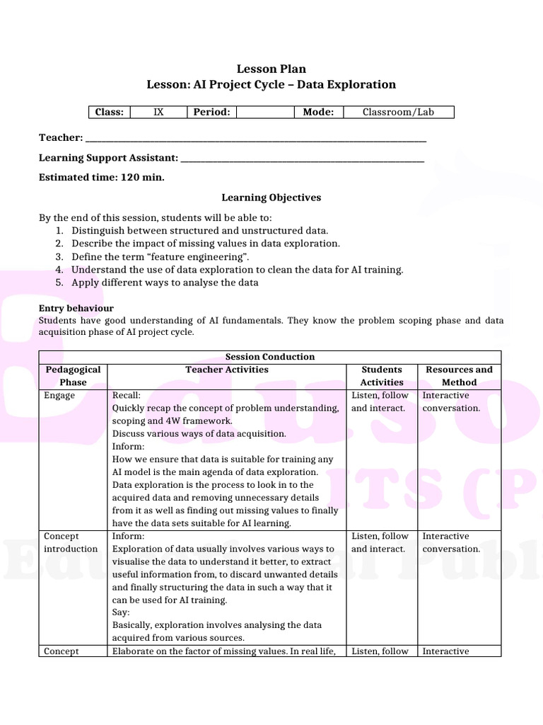 7-U2C3-AI Project Cycle - Data Exploration | PDF | Artificial Intelligence | Intelligence (AI ...