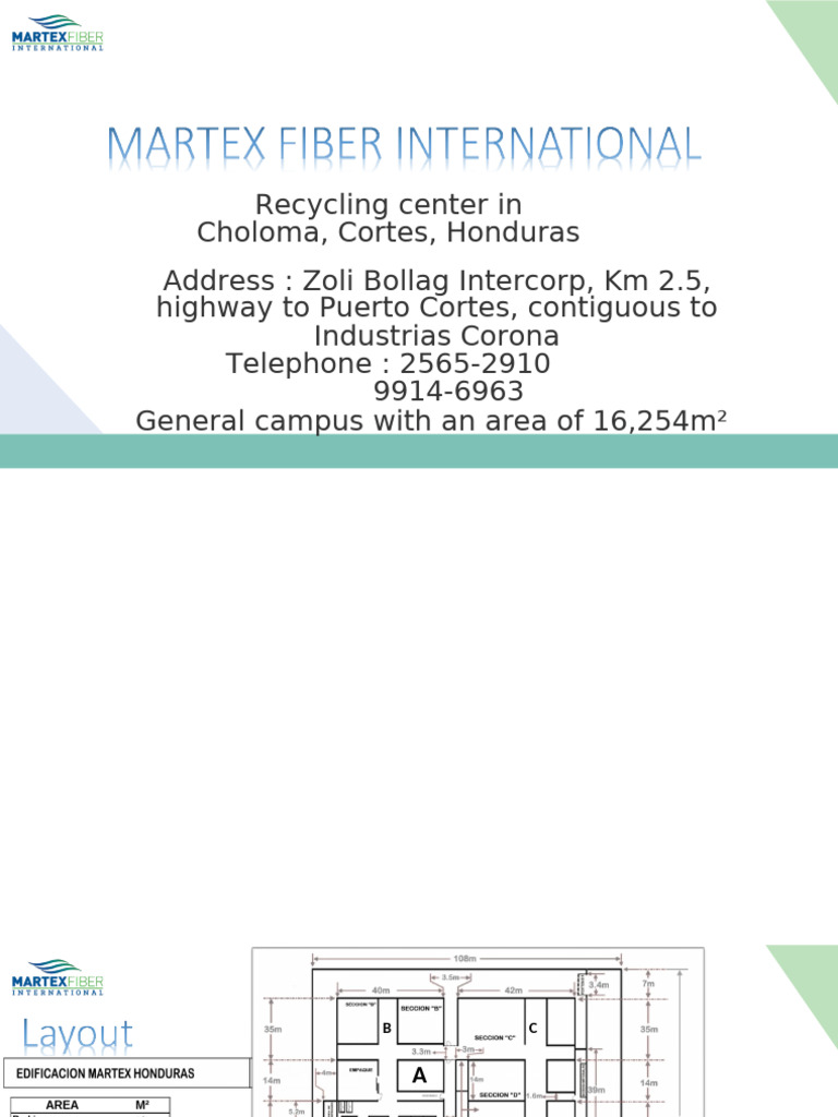 Martex Fiber Honduras Facility Overview | PDF