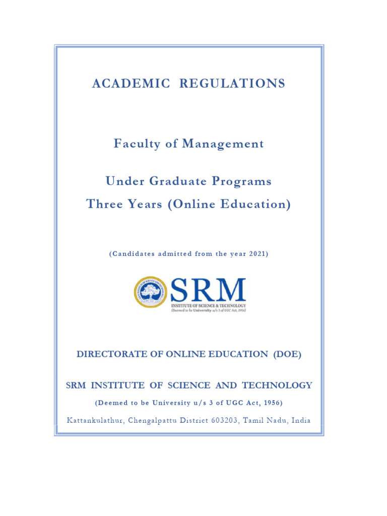 Bba Regulation | PDF | University And College Admission | Thesis