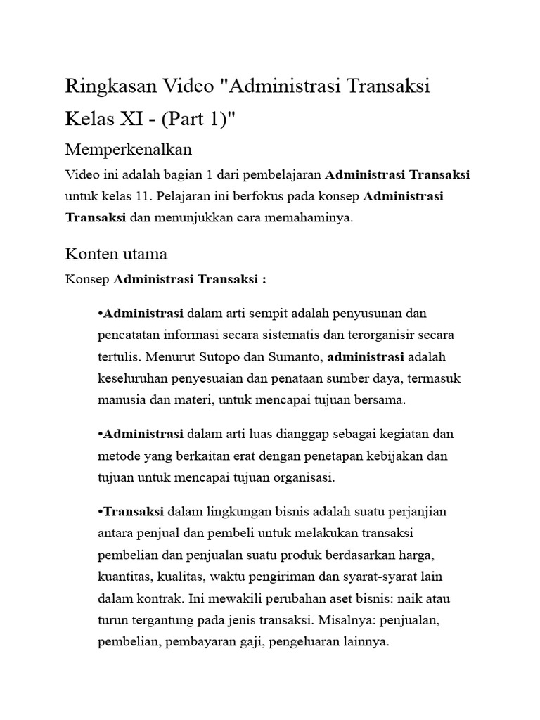 administrasi transaksi | PDF