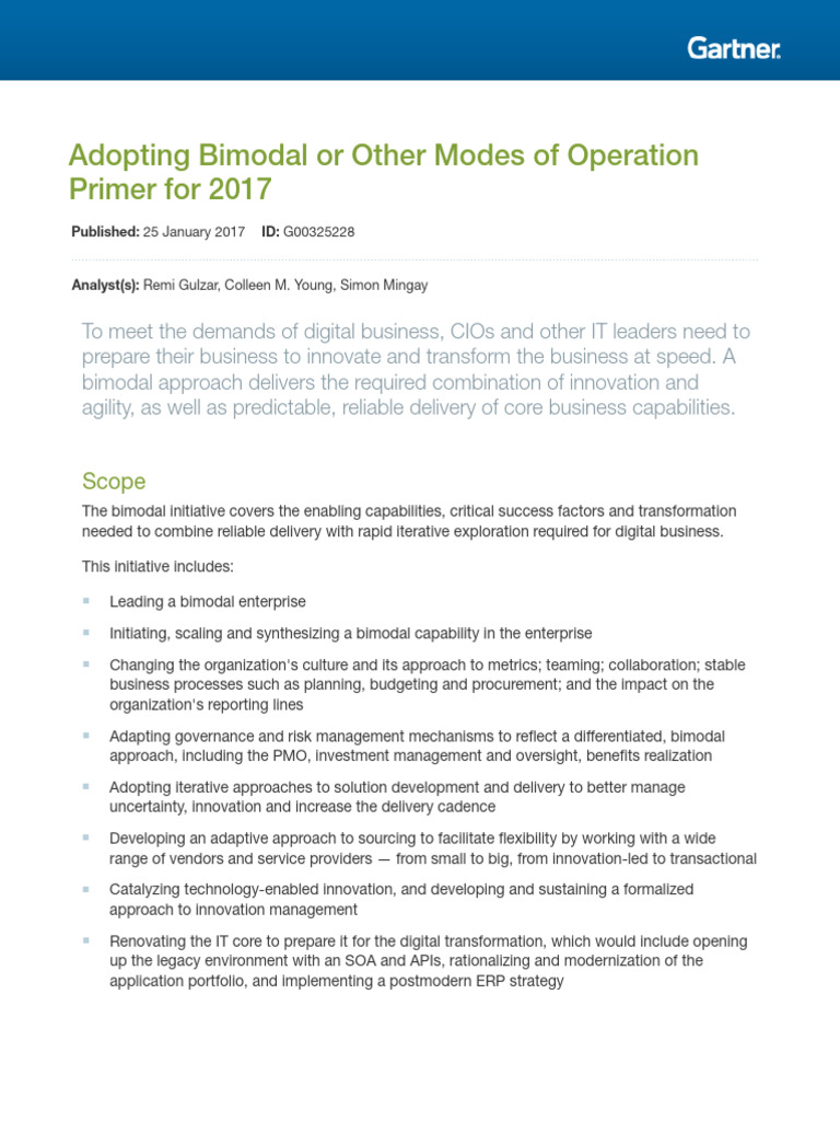 Shaffer - Adopting Bimodal or Other Modes of Operation | PDF ...