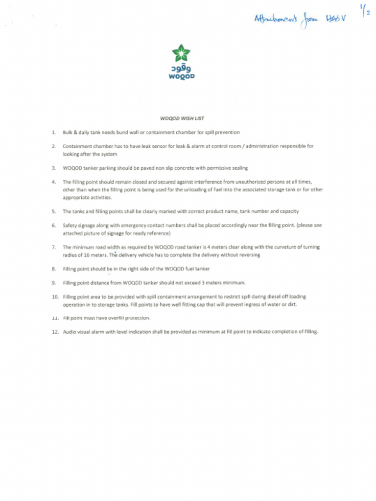 Woqod Wish List & Fuel Tank Diagram | PDF