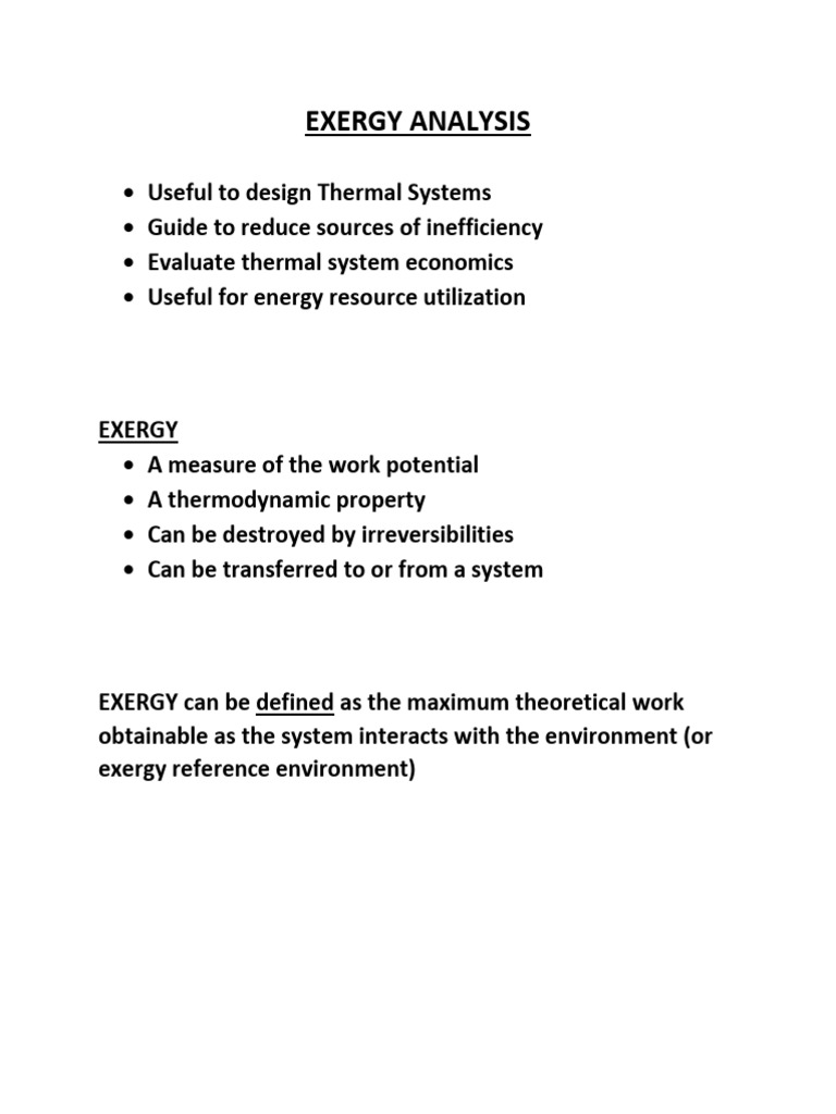 Exergy Lectures | PDF | Exergy | Thermodynamic Equilibrium
