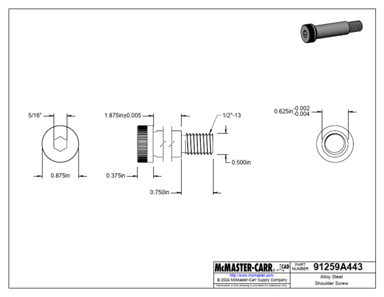 McMaster-Carr Shoulder Screw Specs | PDF