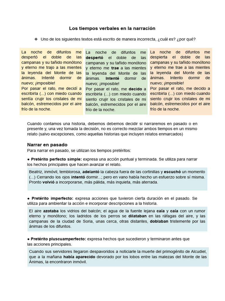 Impacto del uso incorrecto de tiempos verbales | PDF | Gramática ...