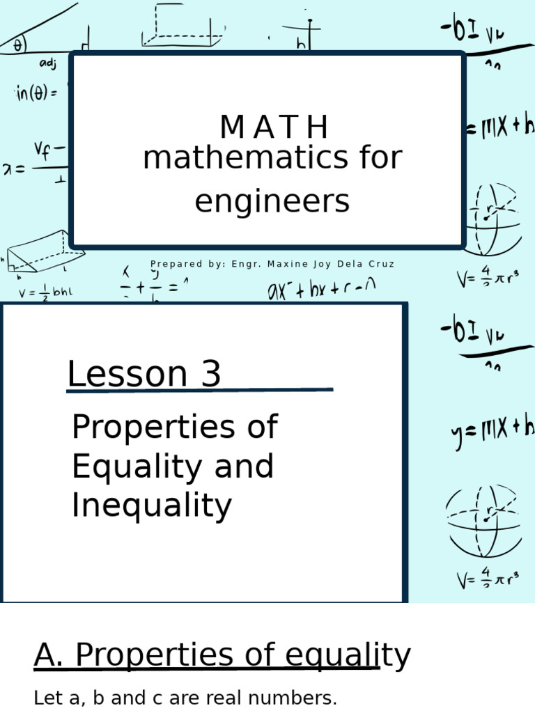 Properties of Equality in Mathematics | PDF