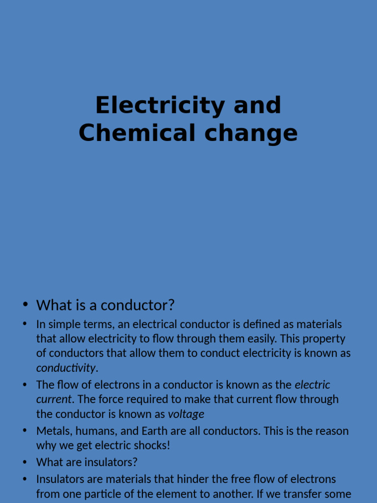 Electricity Chemical Change | PDF