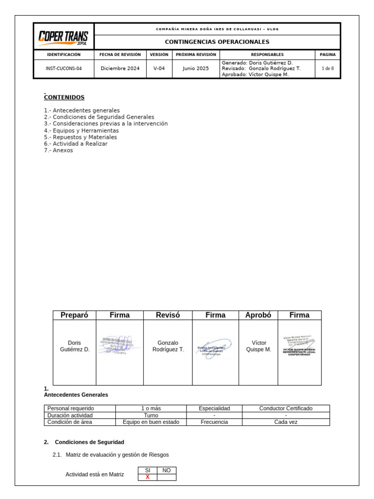 03 Instructivo Contingencias Operacionales V02 | PDF
