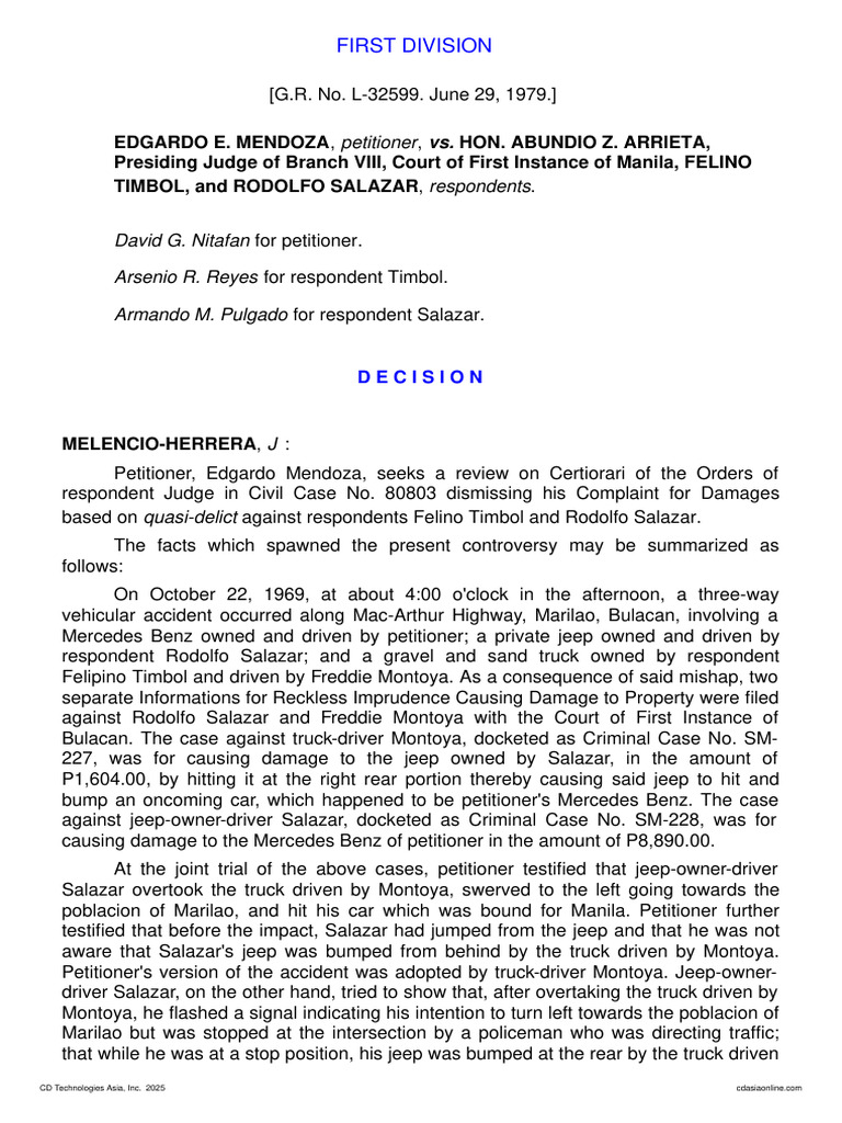 Civil Case Review: Mendoza vs. Timbol | PDF | Lawsuit | Complaint