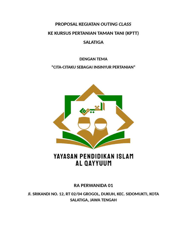 Proposalkegiatan Outing Class Ke Pabrik Susu | PDF