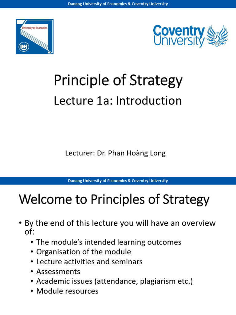 Principles of Strategy Overview Lecture | PDF | Competitive Advantage ...