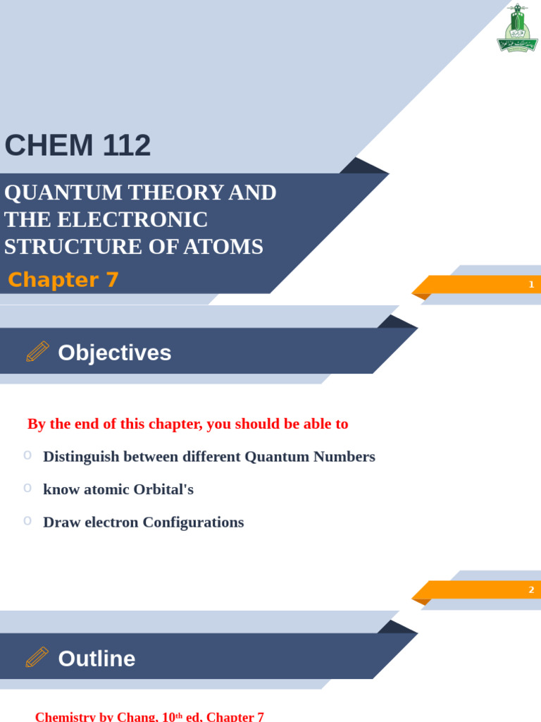 CHEM 112 - CH 7 - 1st 2023 | PDF | Electron | Atomic Orbital