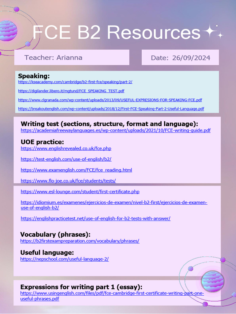 FCE B2 Exam Prep Resources | PDF