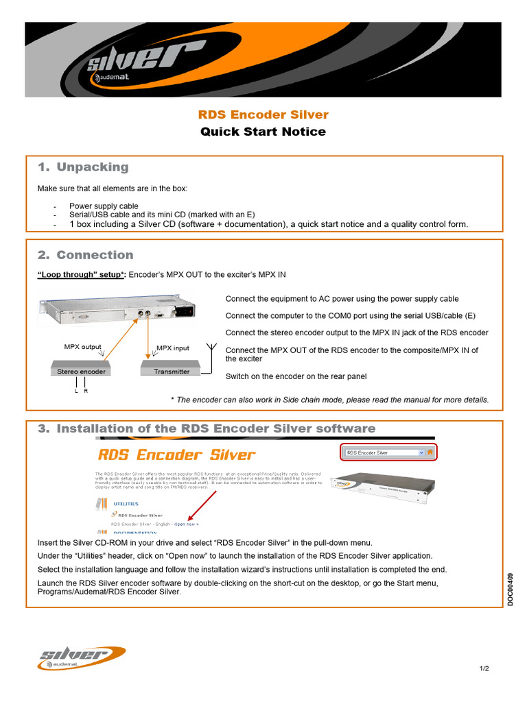 Rds Encoder Si S en v1.01 | PDF | Power Supply | Software