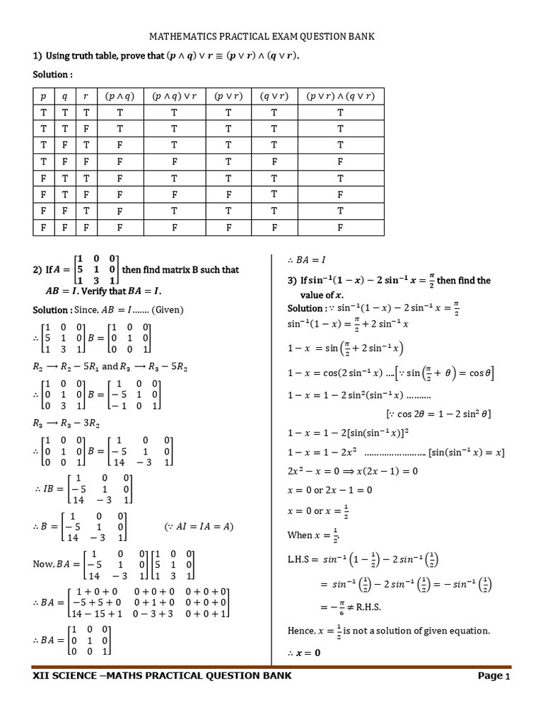 MATHS_PRACTICAL_XII_SCIENCE_QB_copy | PDF | Applied Mathematics | Physics